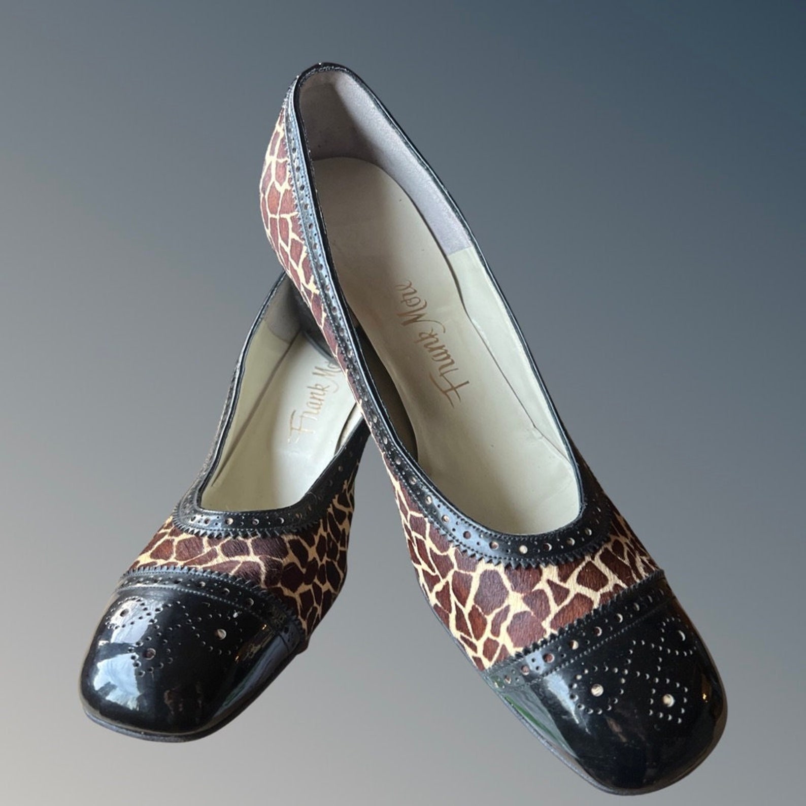 60's Frank More Giraffe Print Pony Hair Patent Leather - Etsy