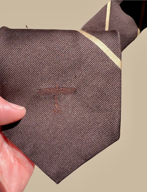 1970's Givenchy Mens Totem Pole Boeing Employee Tie - Gem