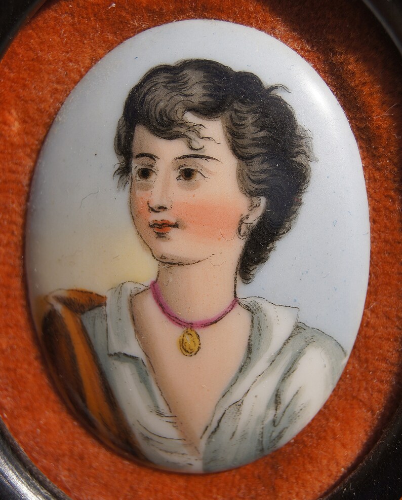Victorian Miniature Hand Painted Porcelain Portrait - Etsy