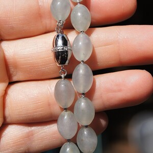 Translucent Blue Gray Natural Jadeite Jade Necklace 18K Gold Clasp - Etsy