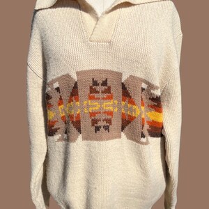 Unisex 70's Aztec SW Style Hippie Collared Pullover - Etsy