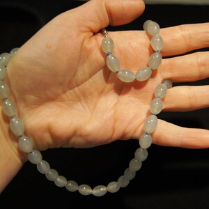 Translucent Blue Gray Natural Jadeite Jade Necklace 18K Gold Clasp - Etsy