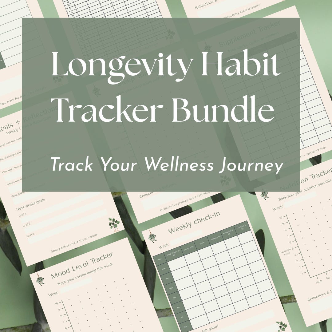 Longevity Habit Tracker Printable | Daily & Weekly Wellness Log ...