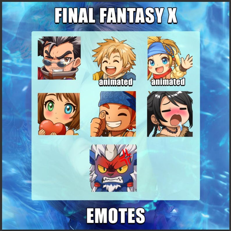 FINAL FANTASY X Emotes 5 Static 2 Animated - Etsy