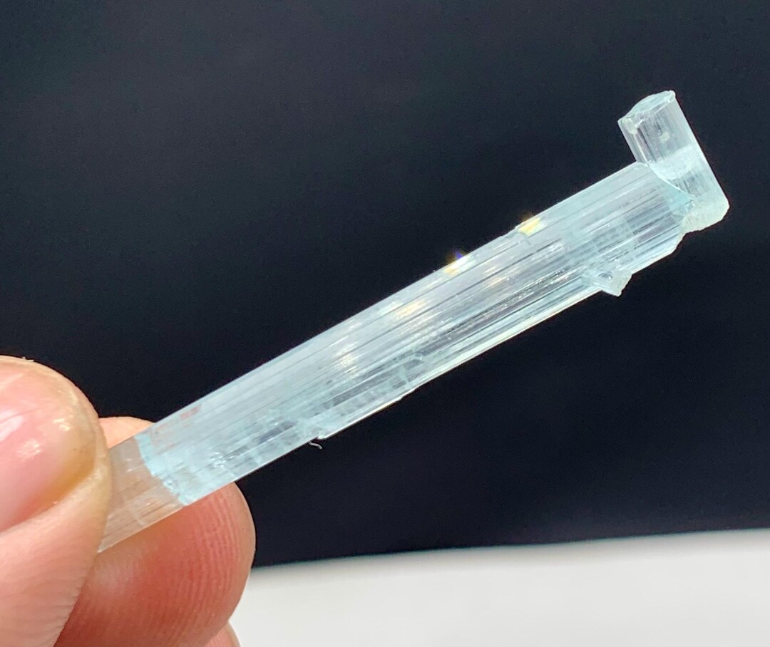 Natural Aquamarine L Shape Crystal, Doubly Terminated, Lustrous ...