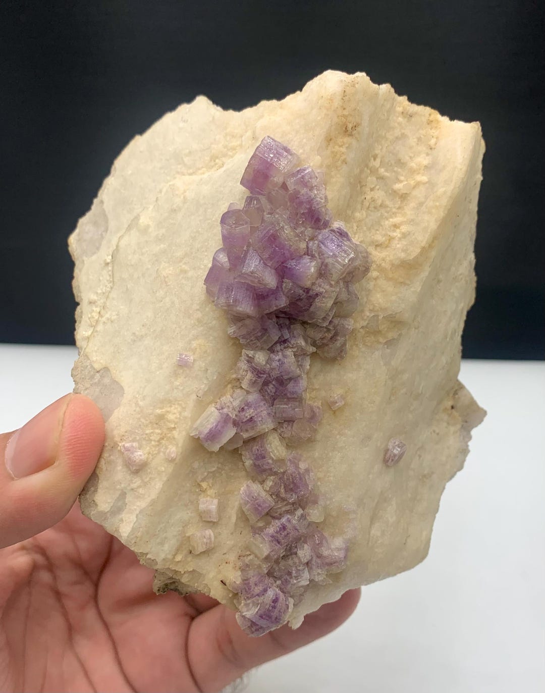 Purple Apatite Crystals on Feldspar Matrix, Pakistan Mineral Specimen ...