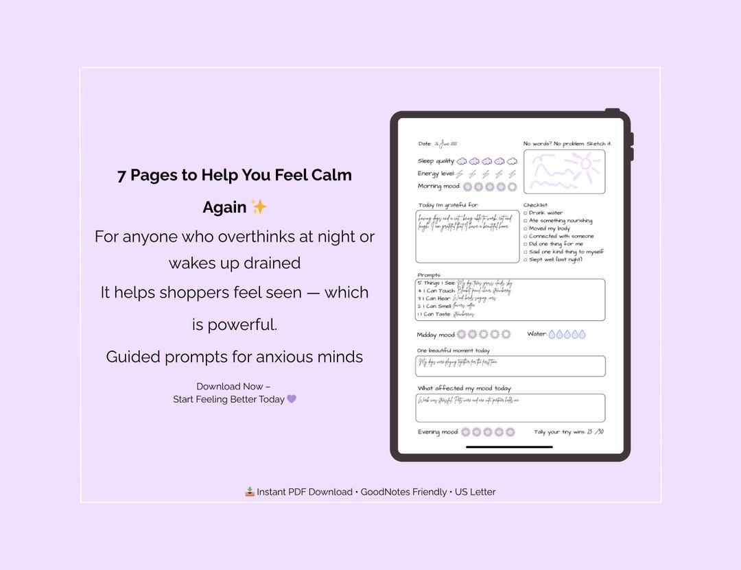 7-page Guided Mental Health Journal | Self-care Daily Prompts, Healing ...