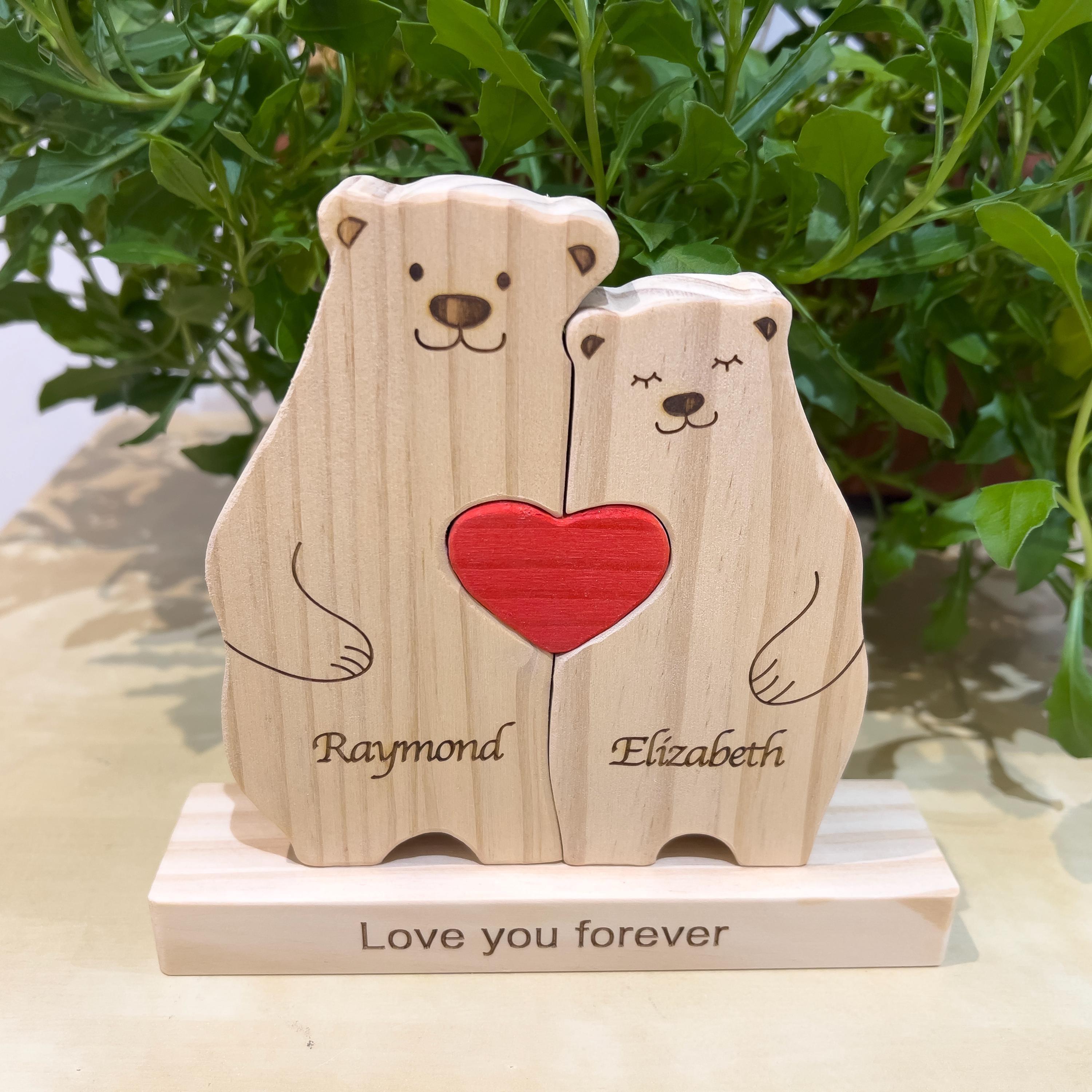 Custom Family Gifts, Wooden Bear Family Puzzle, Engraved Bear Family ...