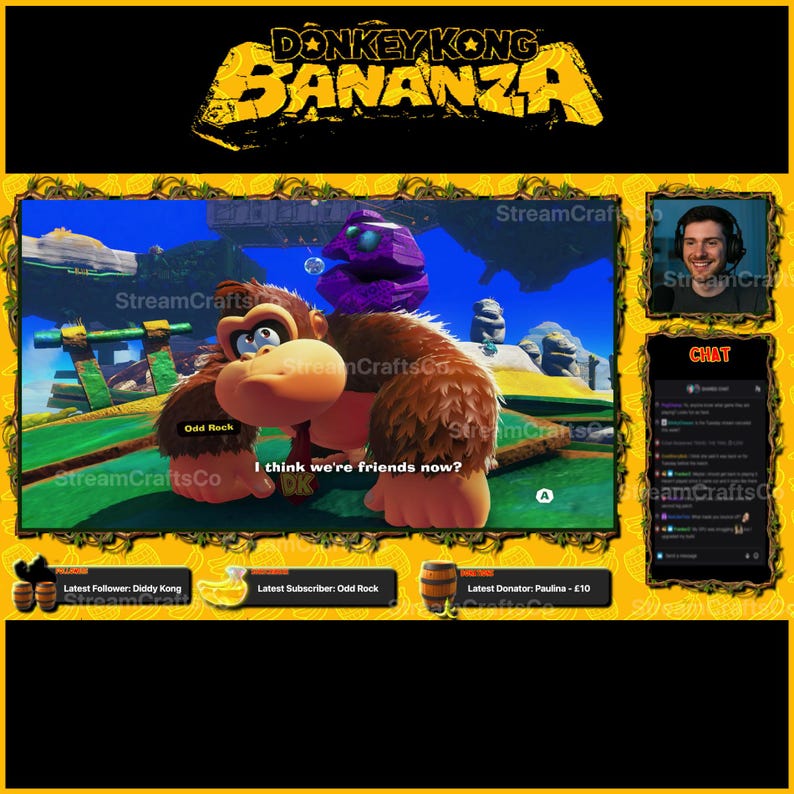 Donkey Kong Bananza Inspired Twitch Overlay - Etsy