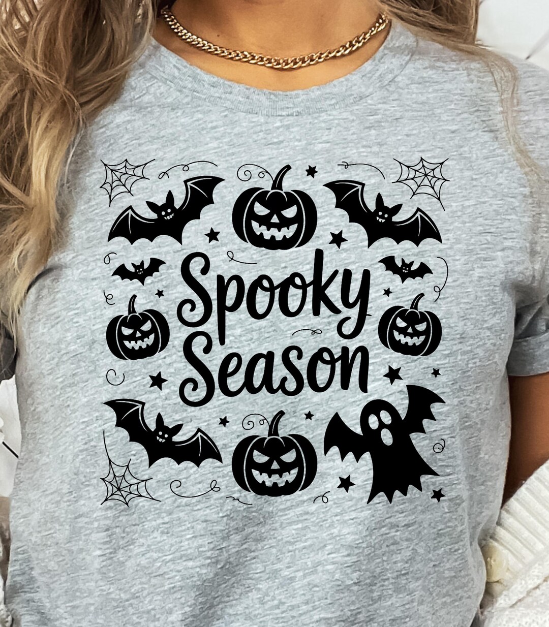 Halloween Clipart PNG: Spooky Ghost, Bats, Pumpkins (digital Download ...