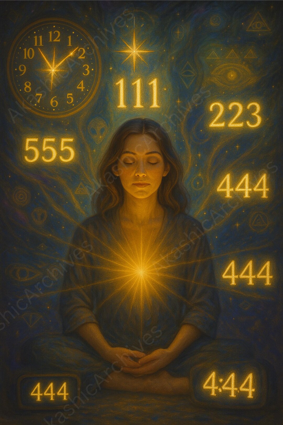 Angel Number Spiritual Art | Divine Feminine Meditation Print | Healing ...