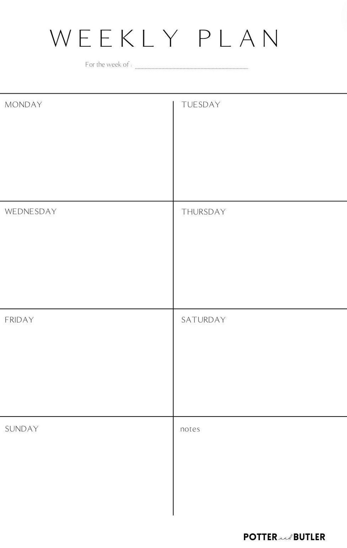 Weekly Planner Pages by Potter + Butler - Etsy