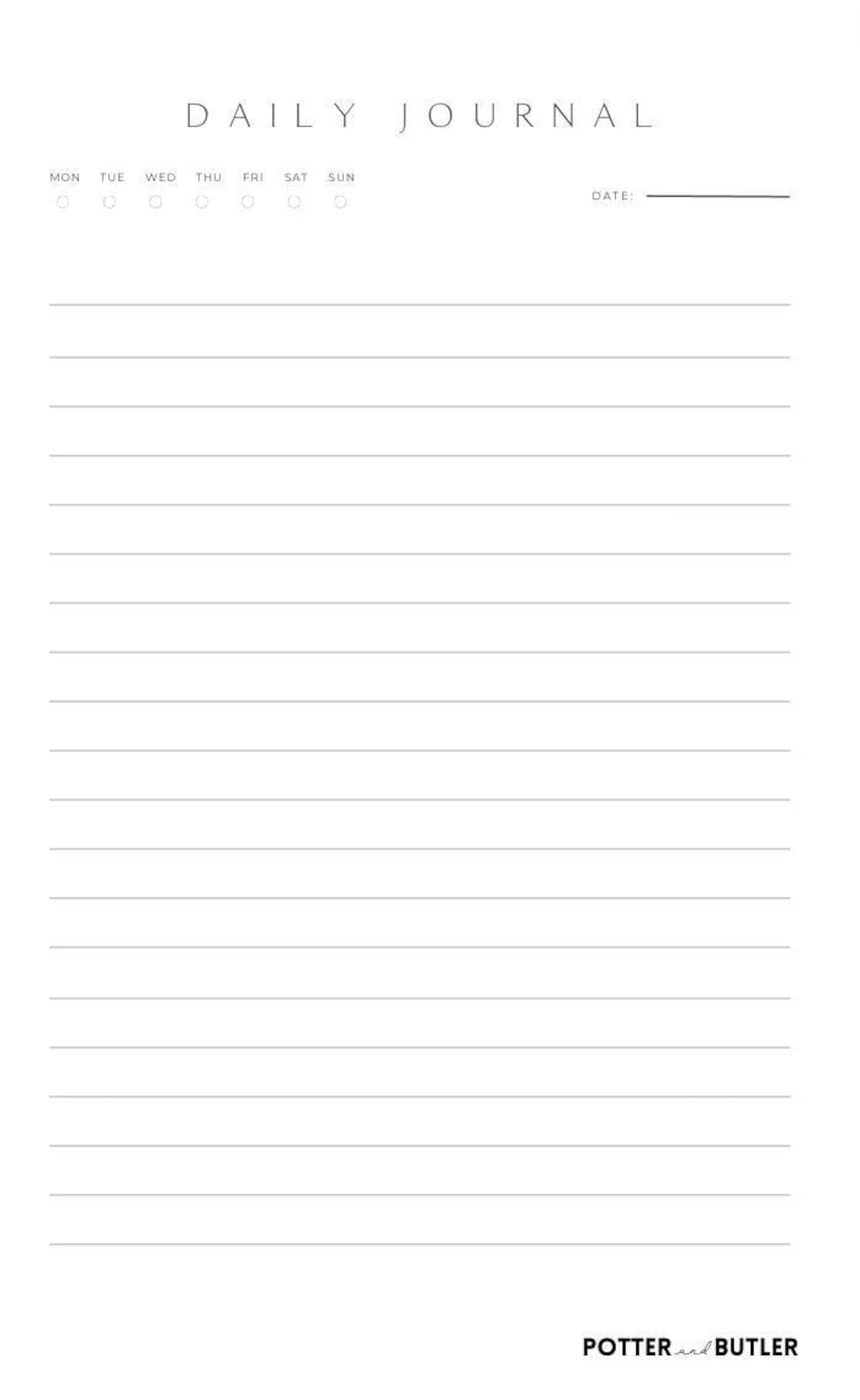 Daily Journal Pages for the Potter + Butler Journal Planner System - Etsy