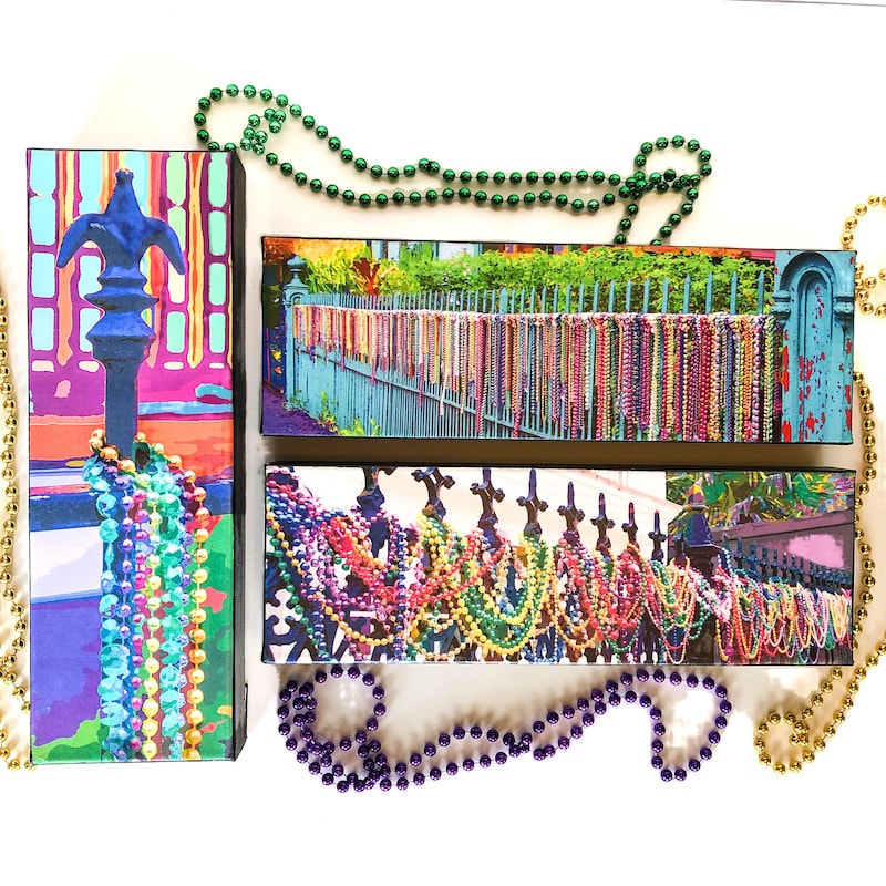 Mardi Gras Bead Art - Etsy