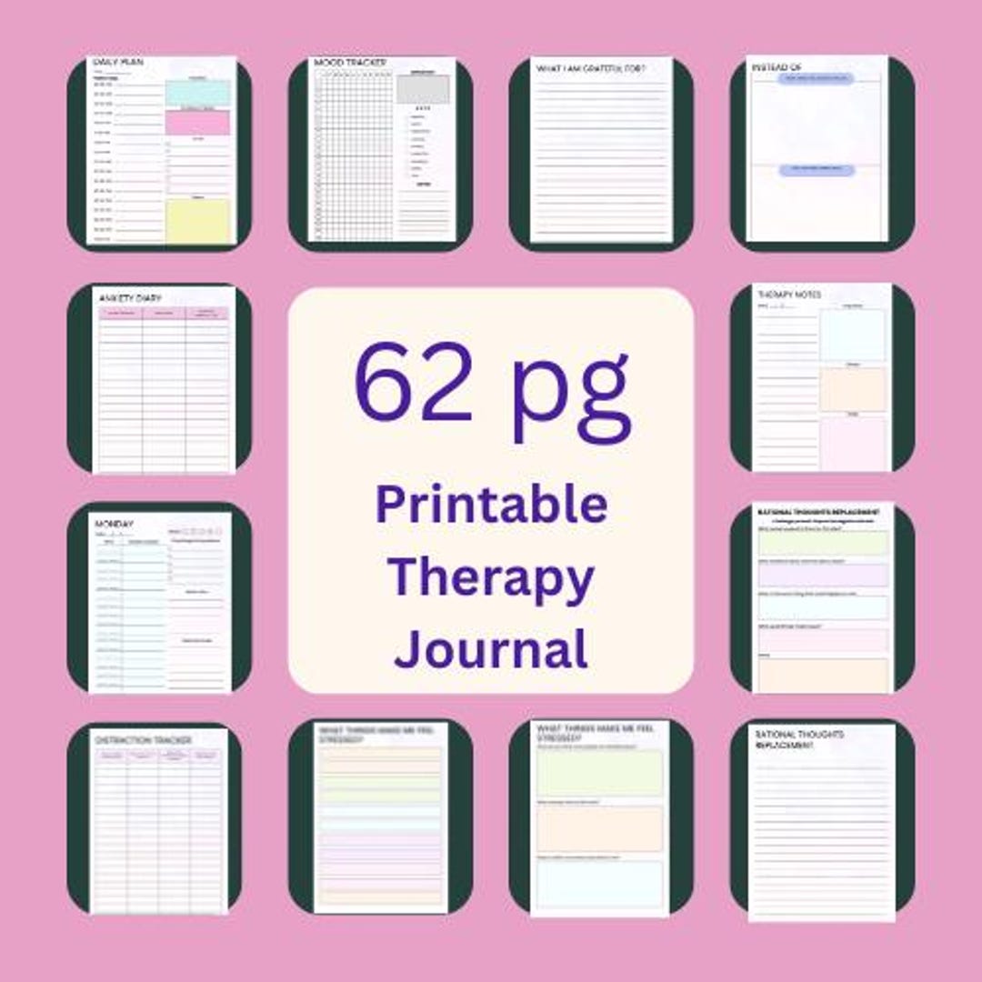 Therapy Journal Printable, Mental Health Workbook, Self-care PDF ...