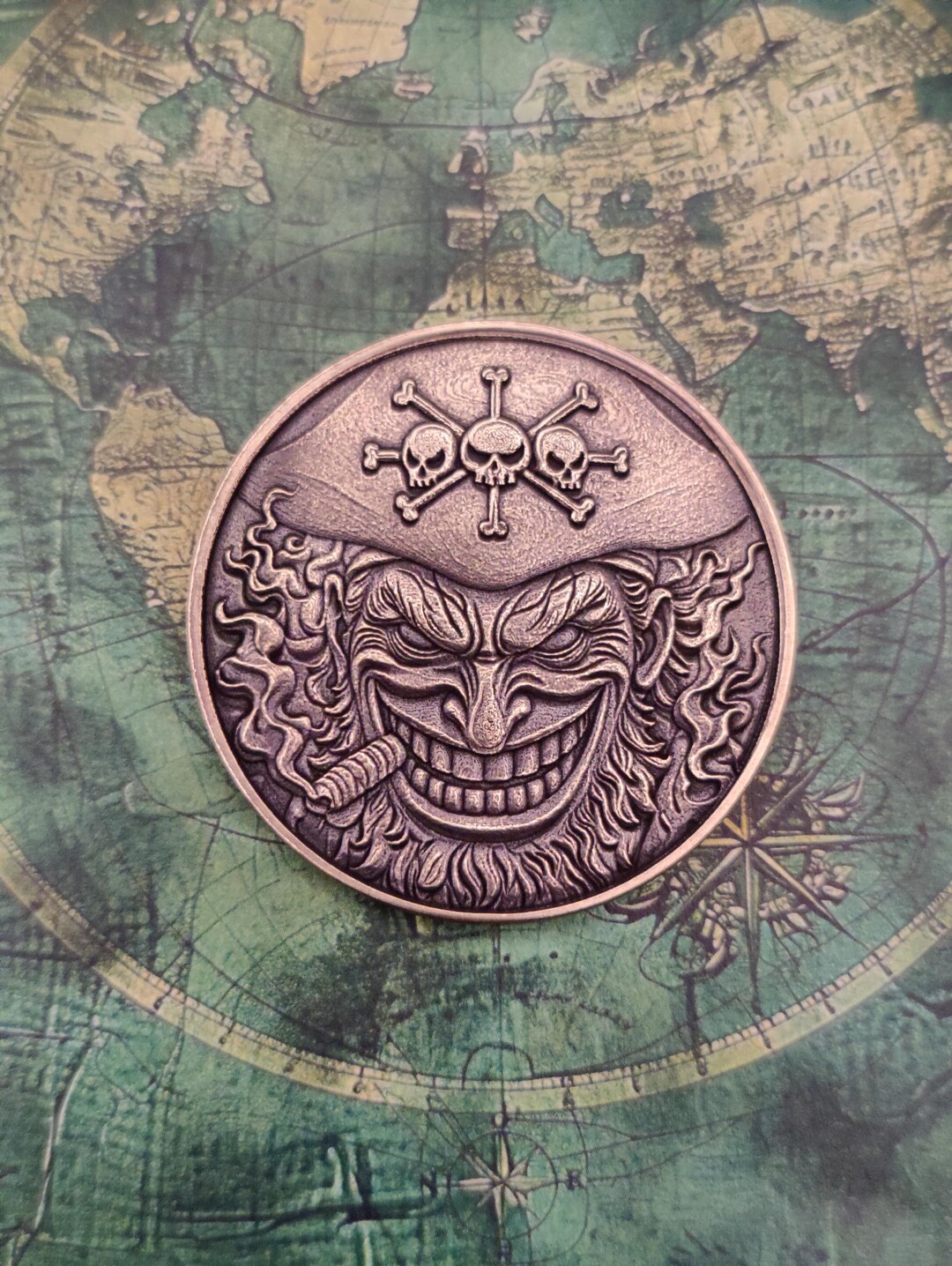 One Piece Coin in Brass 40 Mm, Laser Engraved – Marshall D. Teach ...