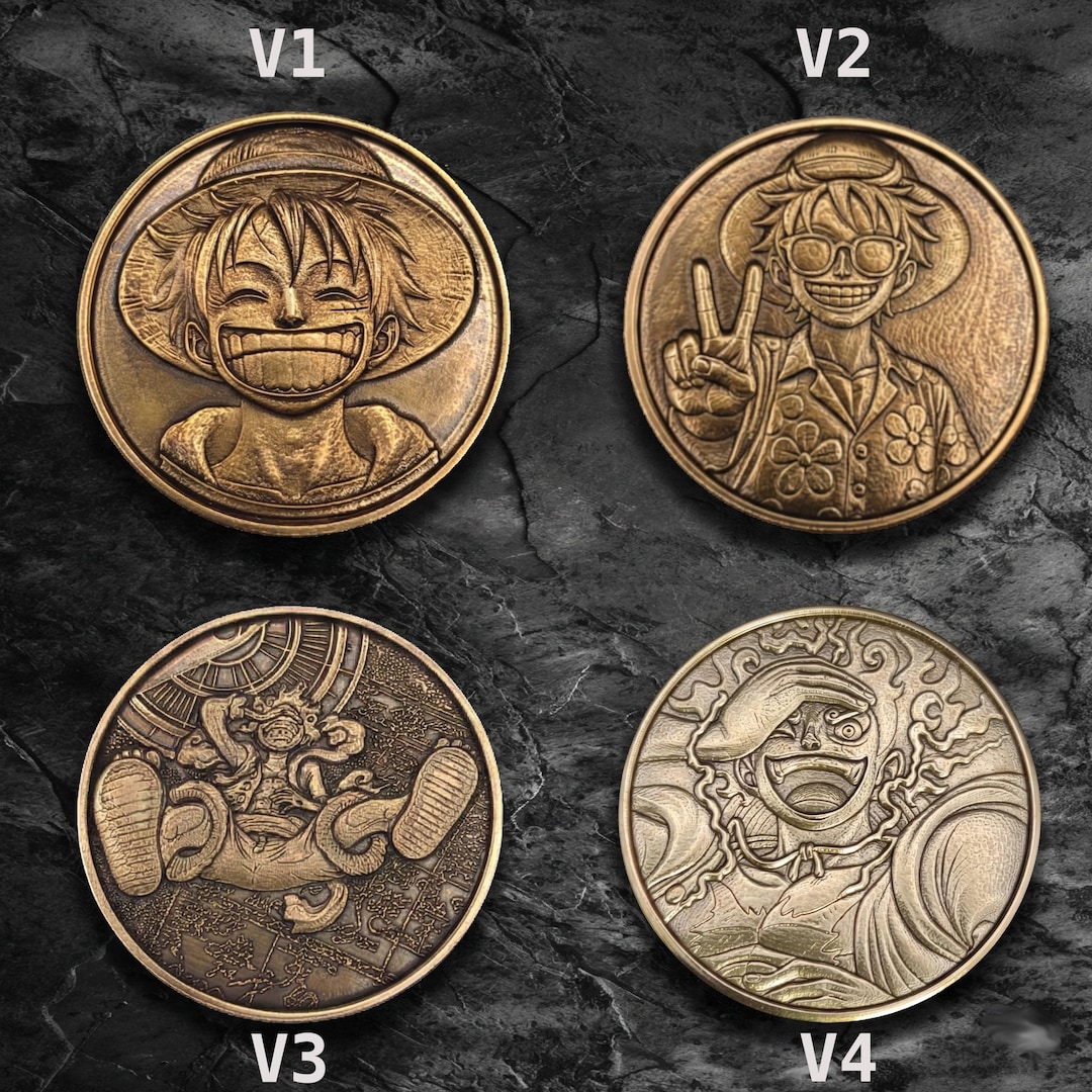 One Piece Coin in Brass 40 Mm, Laser Engraved – Monkey D. Luffy Game ...