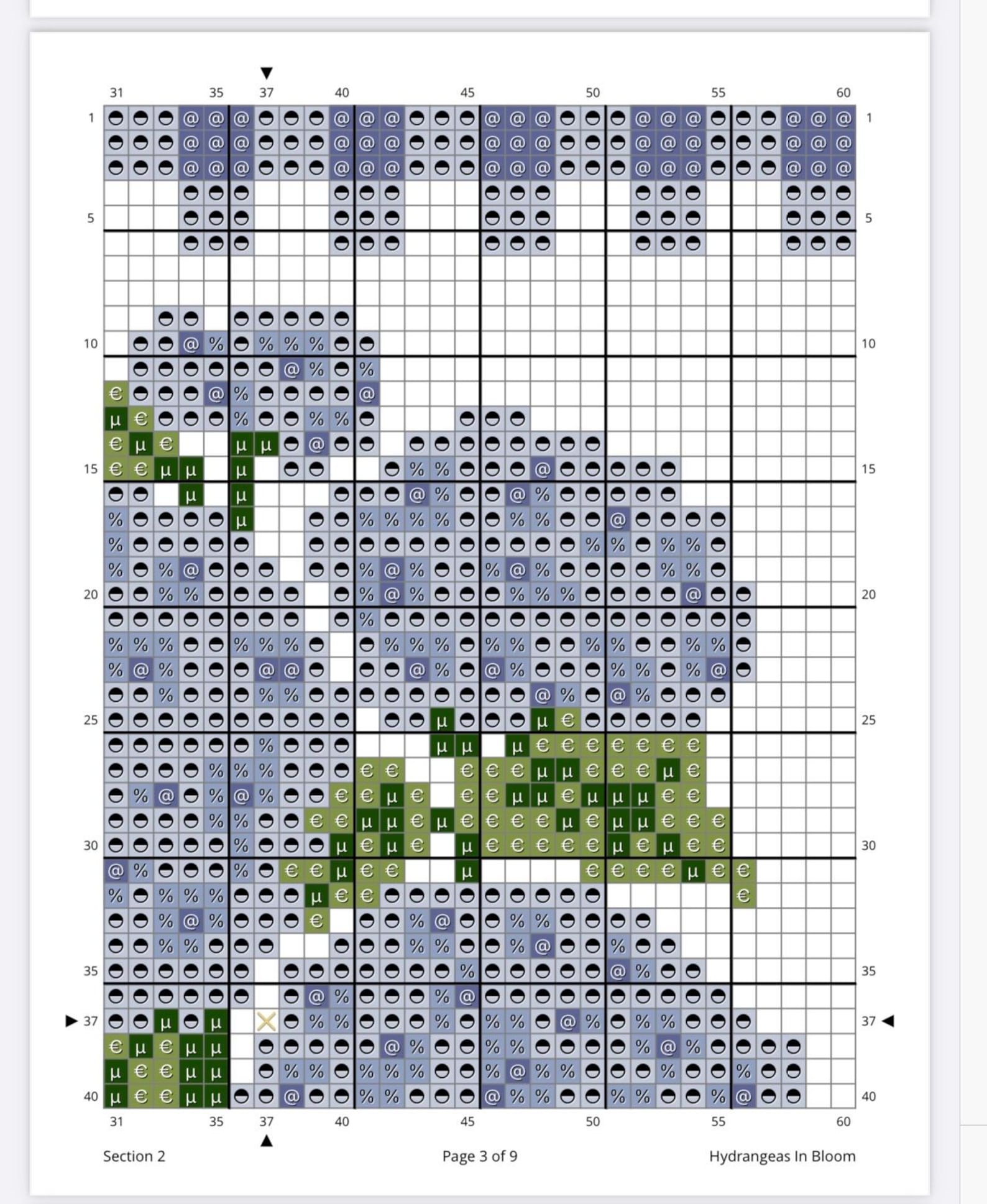 Hydrangea Gingham Needlepoint Chart - Blooming Hydrangeas: PDF Digital ...