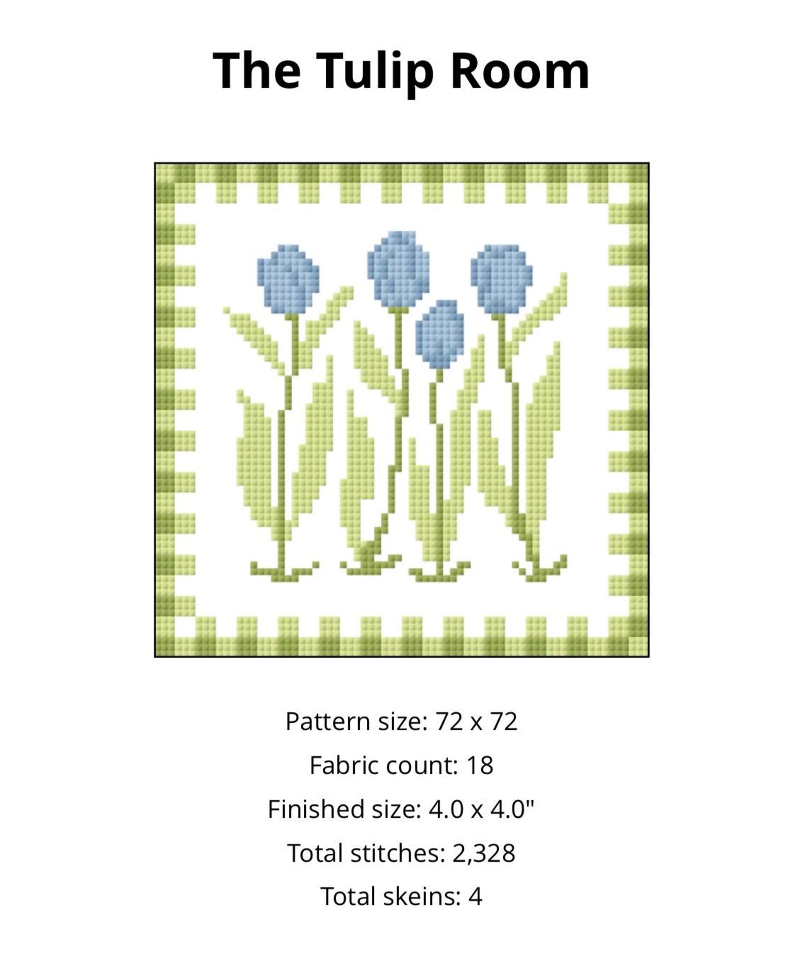Tulip Gingham Needlepoint Chart: Floral PDF Digital Pattern Download - Etsy