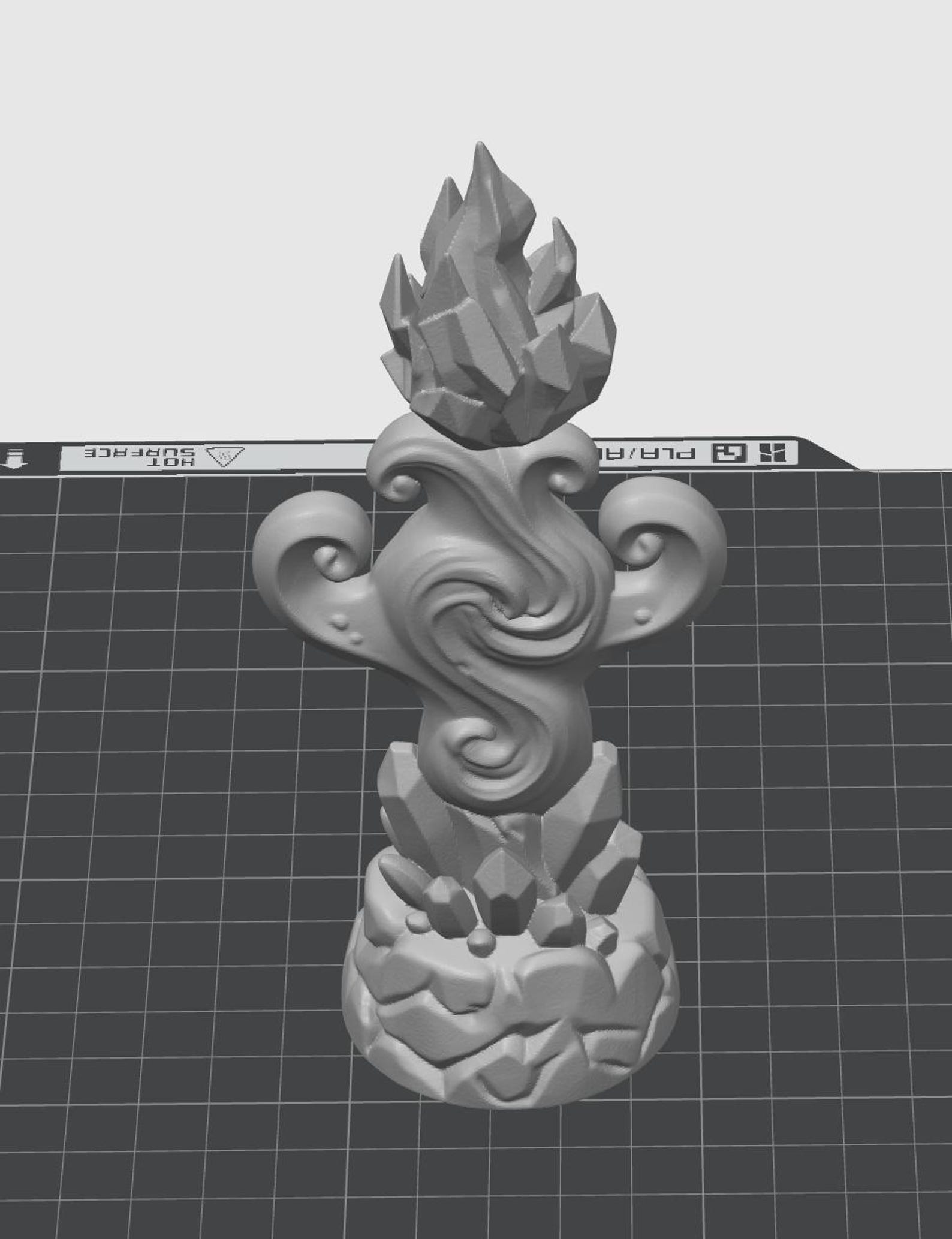 Trium Elementum 3D Model STL – Fire Water Earth Fantasy Sculpture – Printable Totem Statue File ...