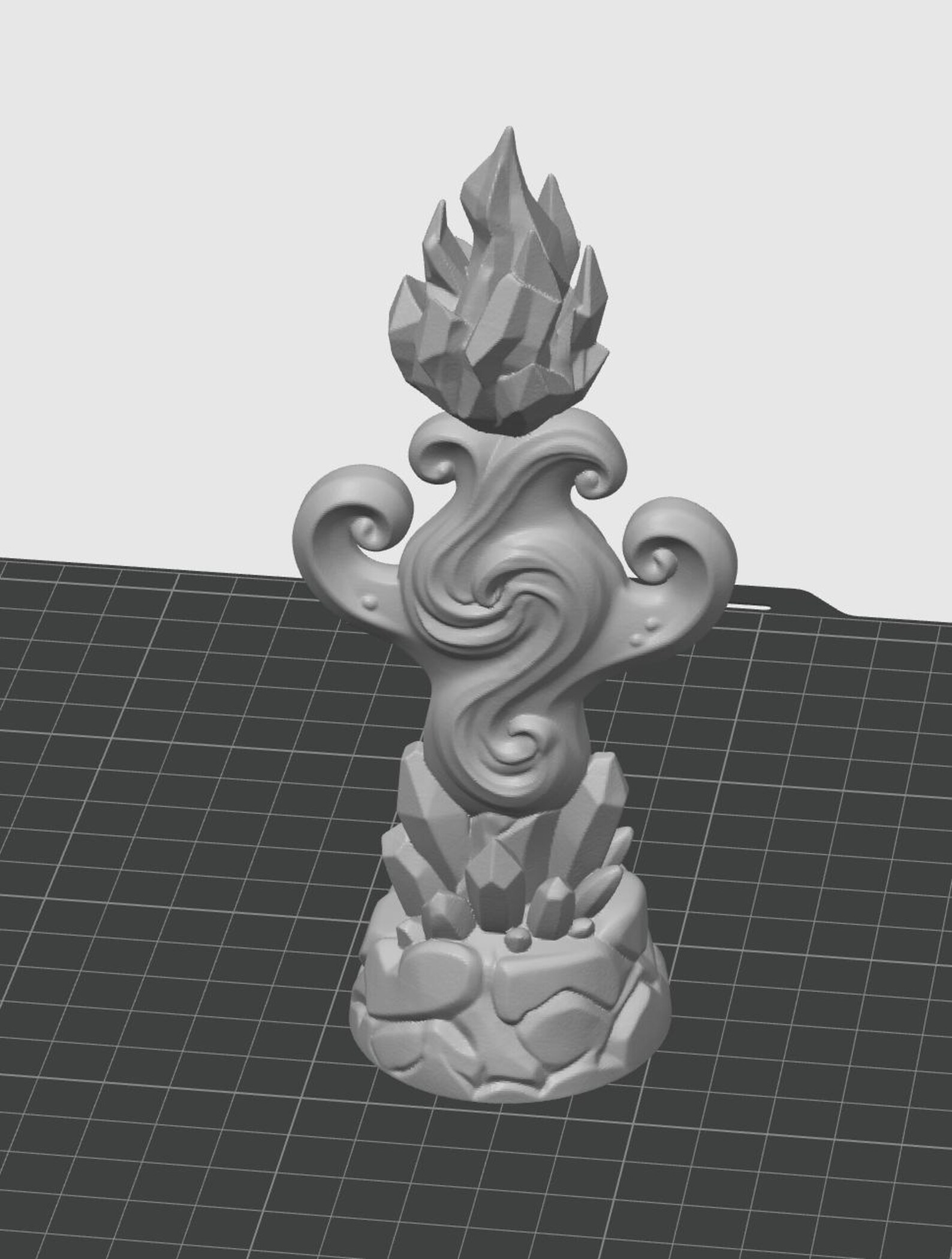 Trium Elementum 3D Model STL – Fire Water Earth Fantasy Sculpture – Printable Totem Statue File ...