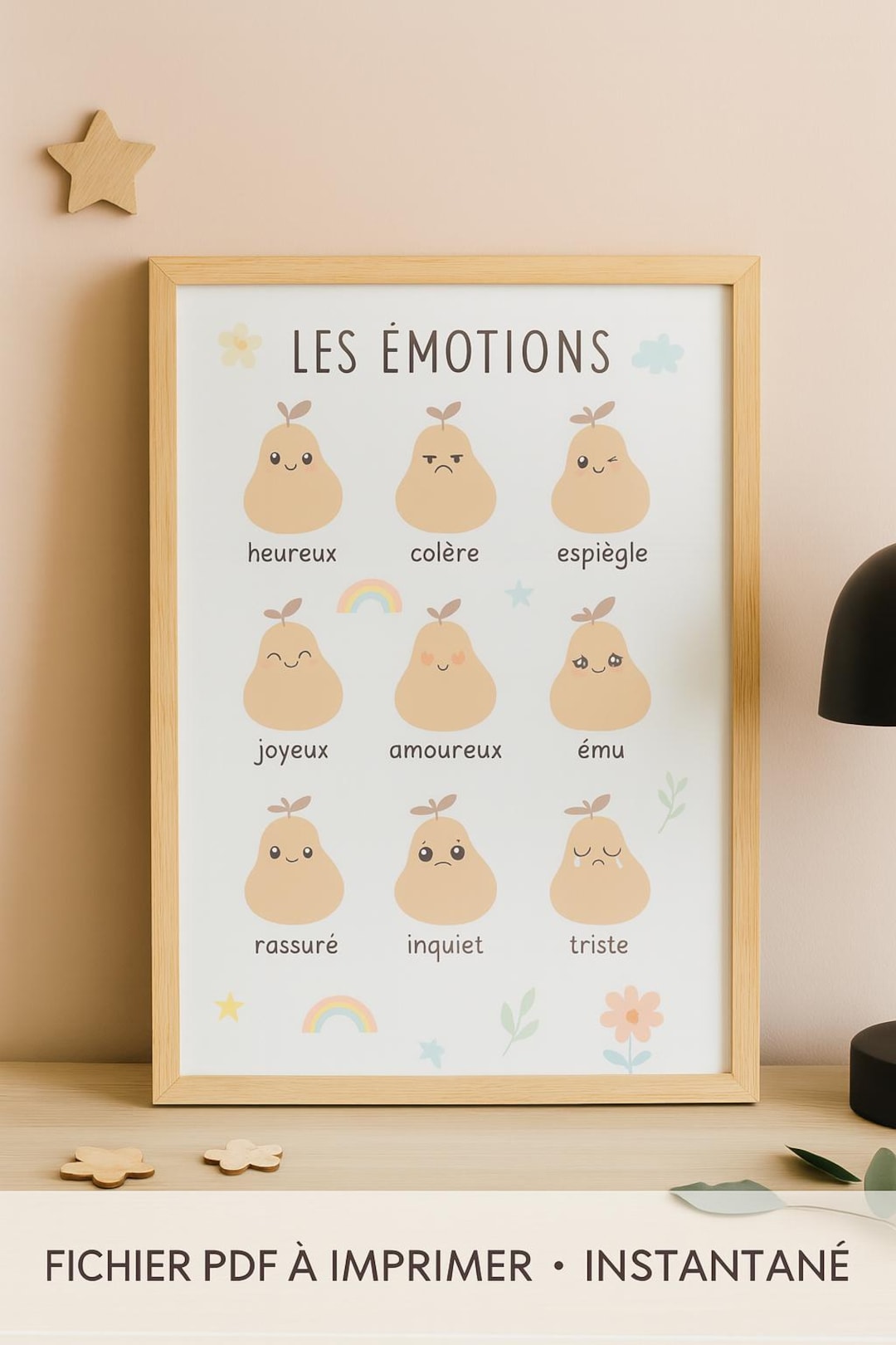 Affiche des émotions à imprimer – style Montessori – pastel – support ...