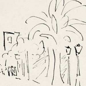 French Riviera Line Drawing Print | Vintage Minimalist Wall Art ...