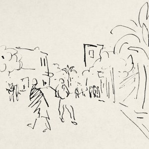 French Riviera Line Drawing Print | Vintage Minimalist Wall Art ...