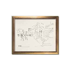 French Riviera Line Drawing Print | Vintage Minimalist Wall Art ...