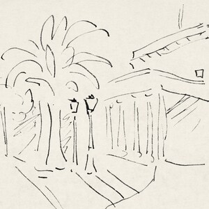 French Riviera Line Drawing Print | Vintage Minimalist Wall Art ...