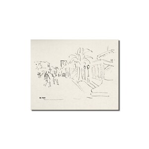 French Riviera Line Drawing Print | Vintage Minimalist Wall Art ...