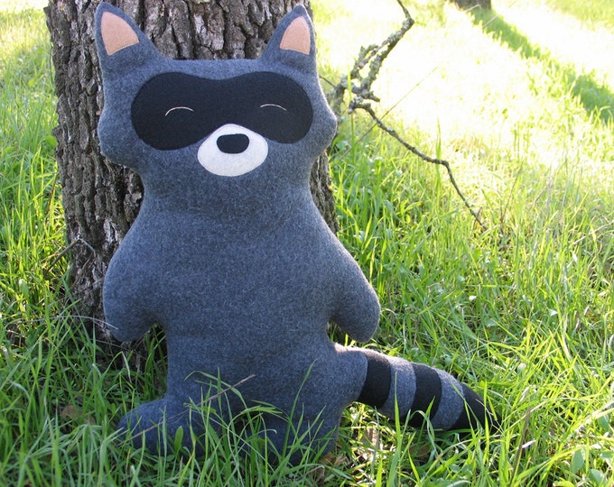 Raccoon Pillow Woodland Accent Pillow Forest Animal Gray Grey - Etsy