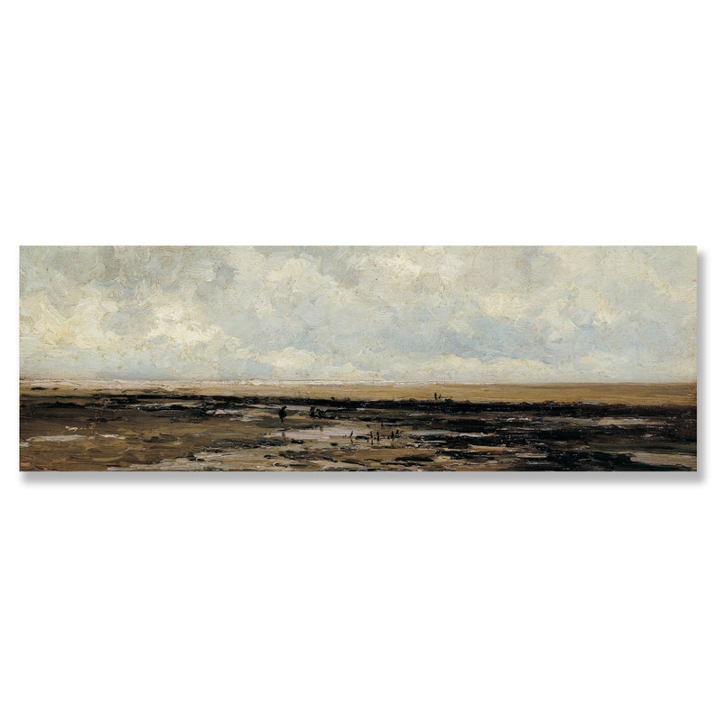 Seascape Oil Painting, Neutral Beach Print, Landscape Painting, Minimal ...