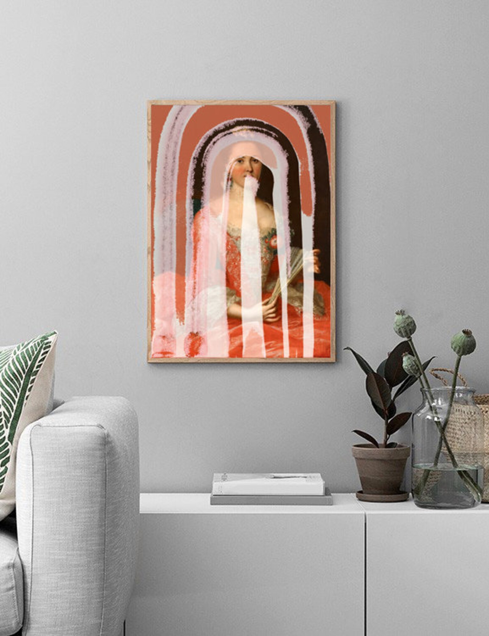 Altered Portrait Vintage Oil Painting Eclectic Printable Fine | Etsy