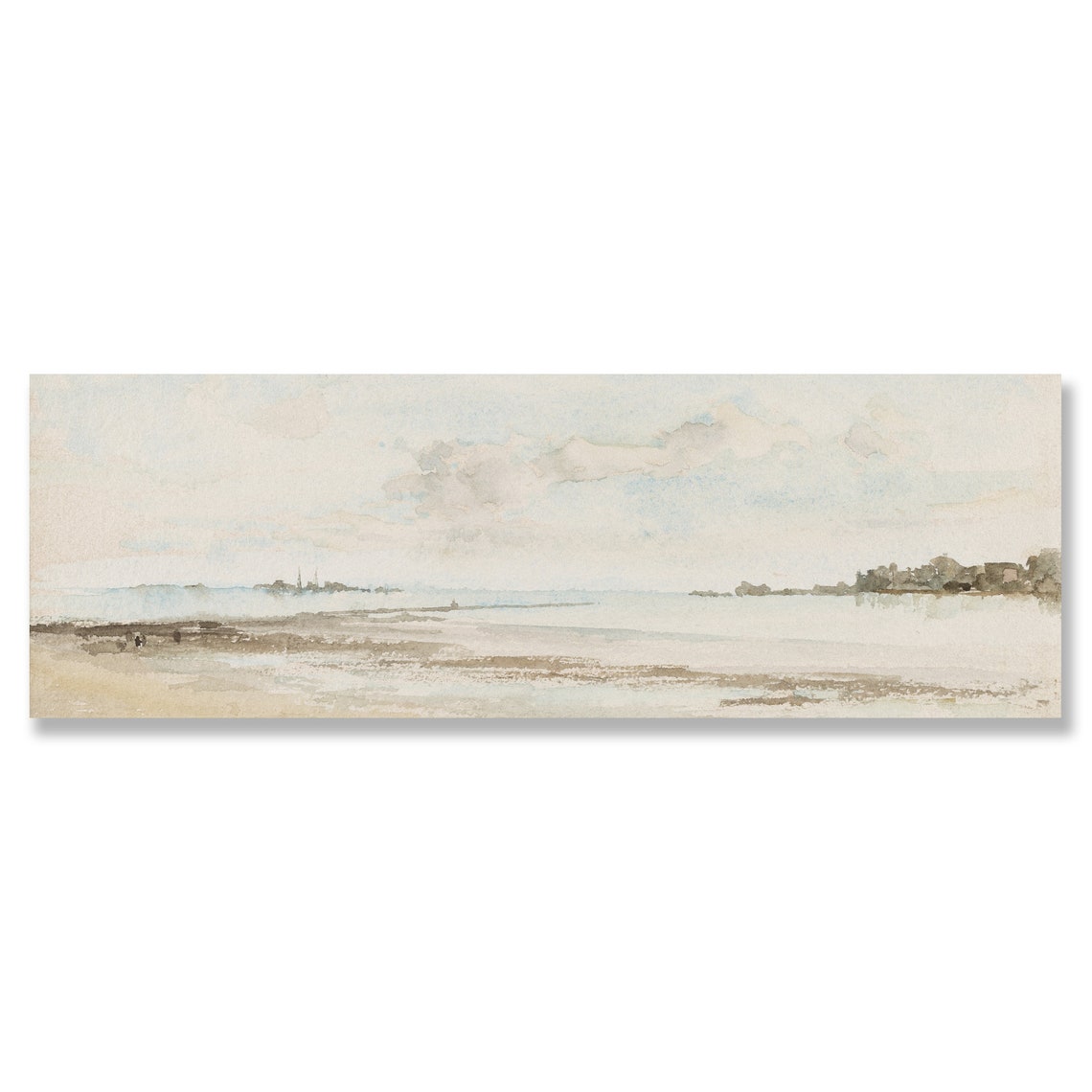 Watercolor Painting, Hazy Beach Print, Muted Abstract Art, Neutral Wall ...