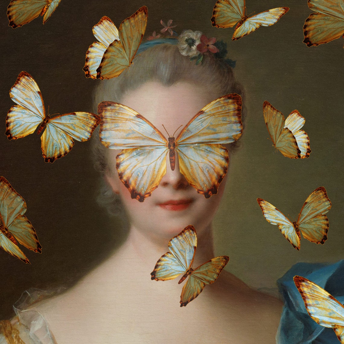 Altered Painting Vintage Portrait Print Eclectic Maximal Wall - Etsy