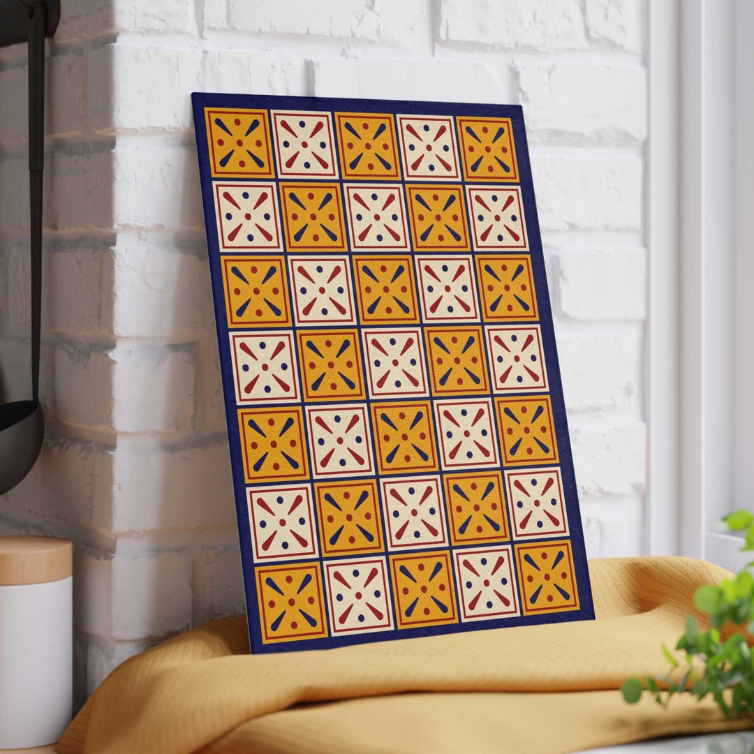 Egyptian Tile Glass Cutting Board: Decorative Kitchen Board - Etsy