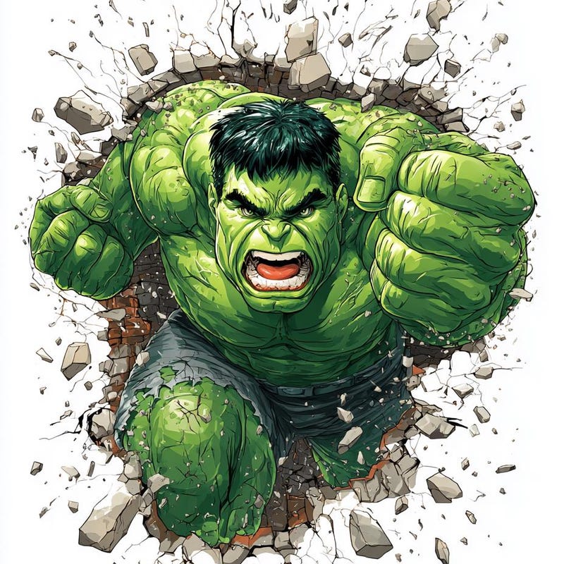 Green Hulk Clipart - Etsy