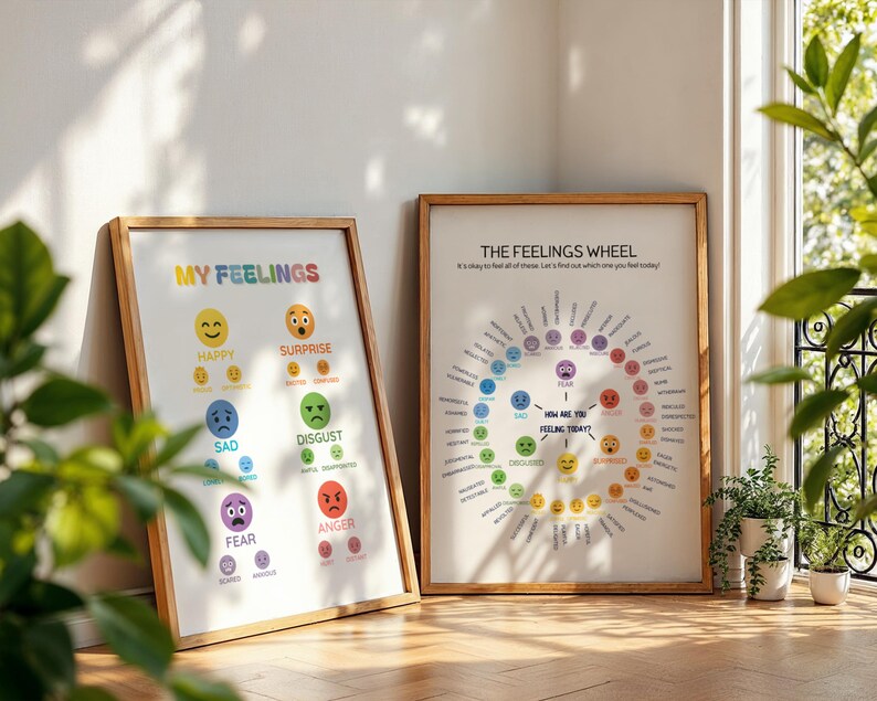Kids Emotion Wheel & My Feelings Chart Printable | Emotional Learning ...
