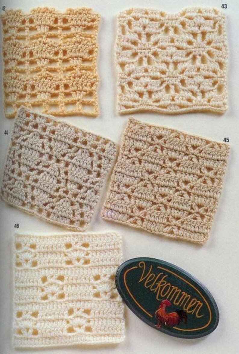 A Book of 262 Crochet Patterns for Vintage Style Filet Lace Tablecloths ...