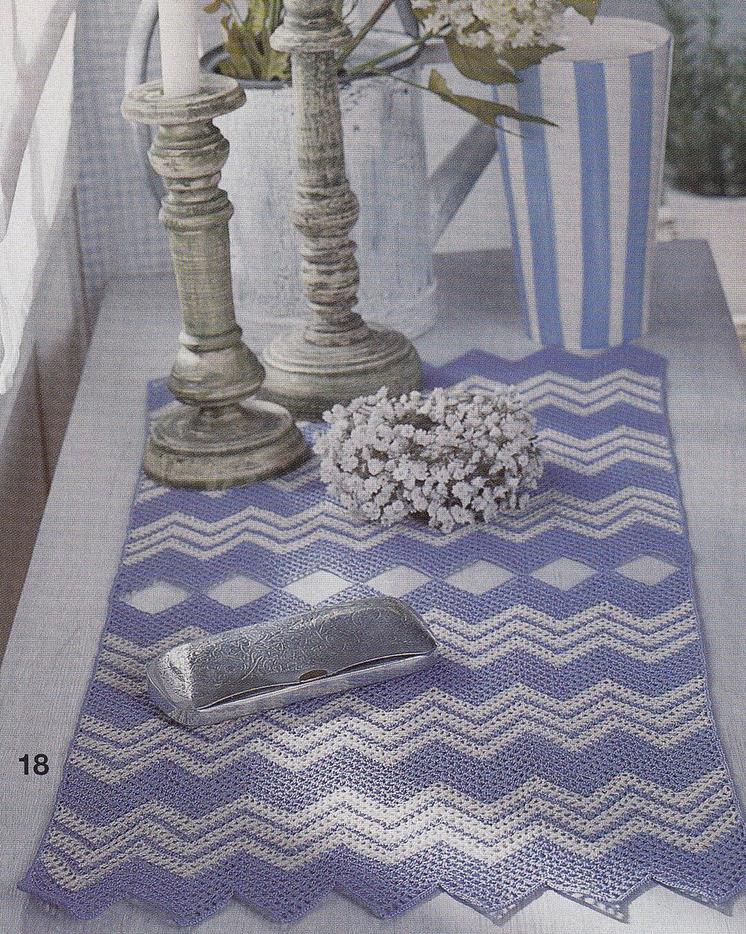 Pattern of Burda Special E659_18 Zigzag Striped Filet Crochet Lace ...