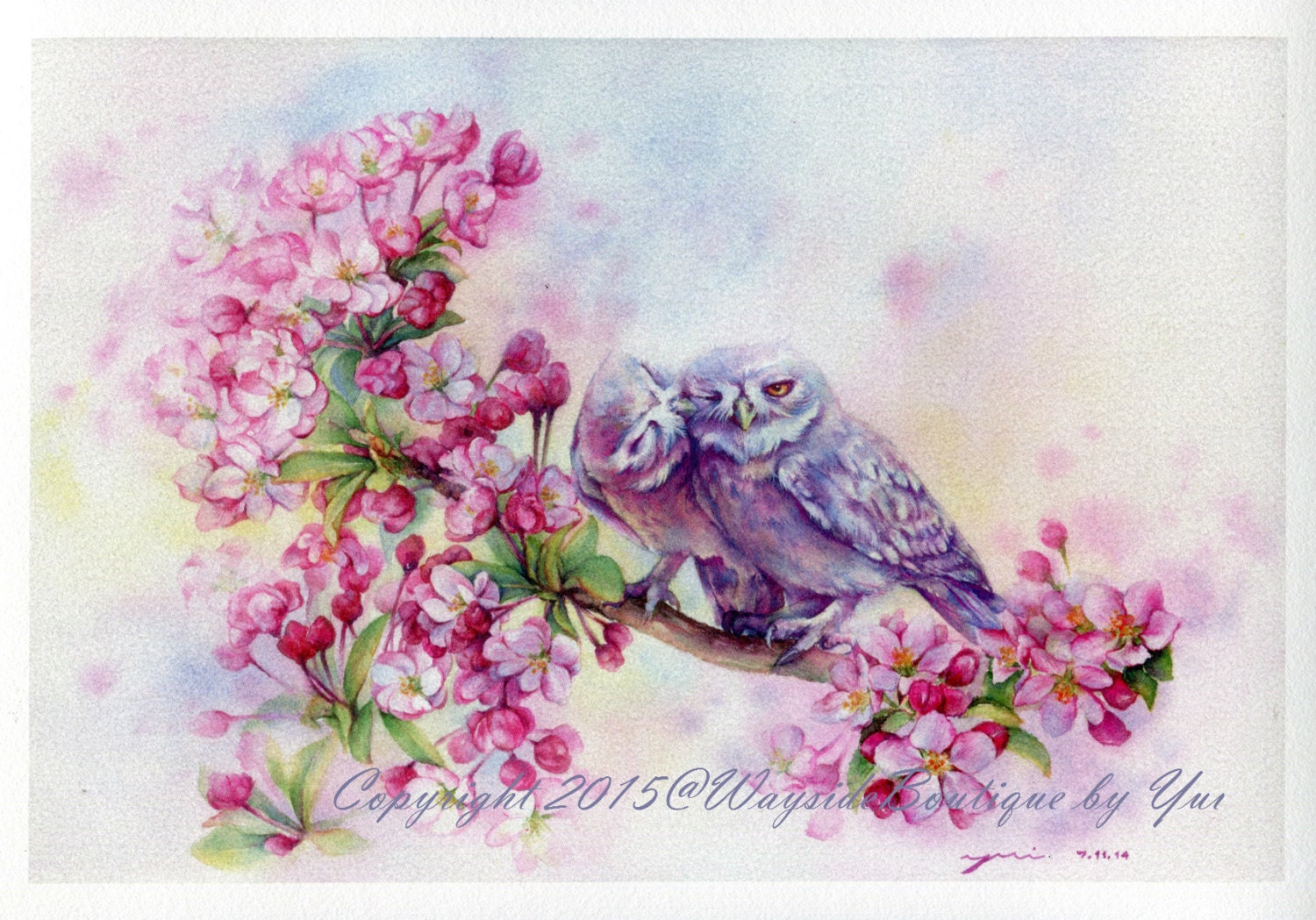 PRINT First Kiss Watercolor Painting 7.3 X 11 | Etsy