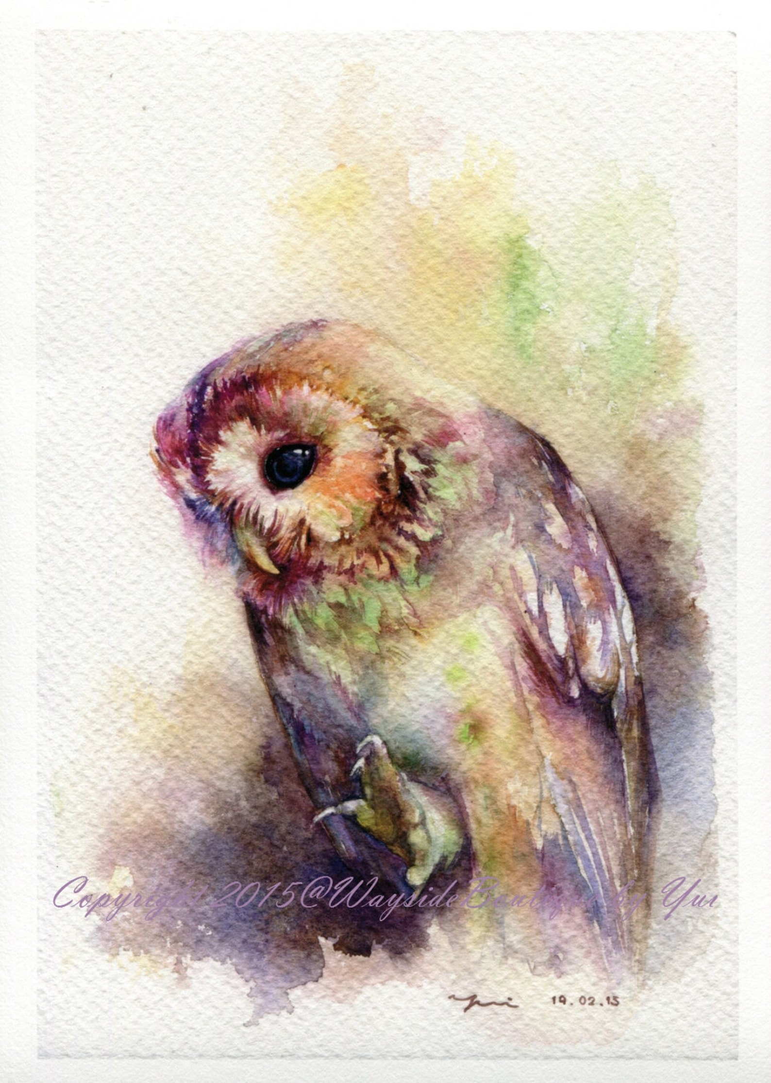 PRINT the Owl Watercolor Painting 7.5 X 11 - Etsy