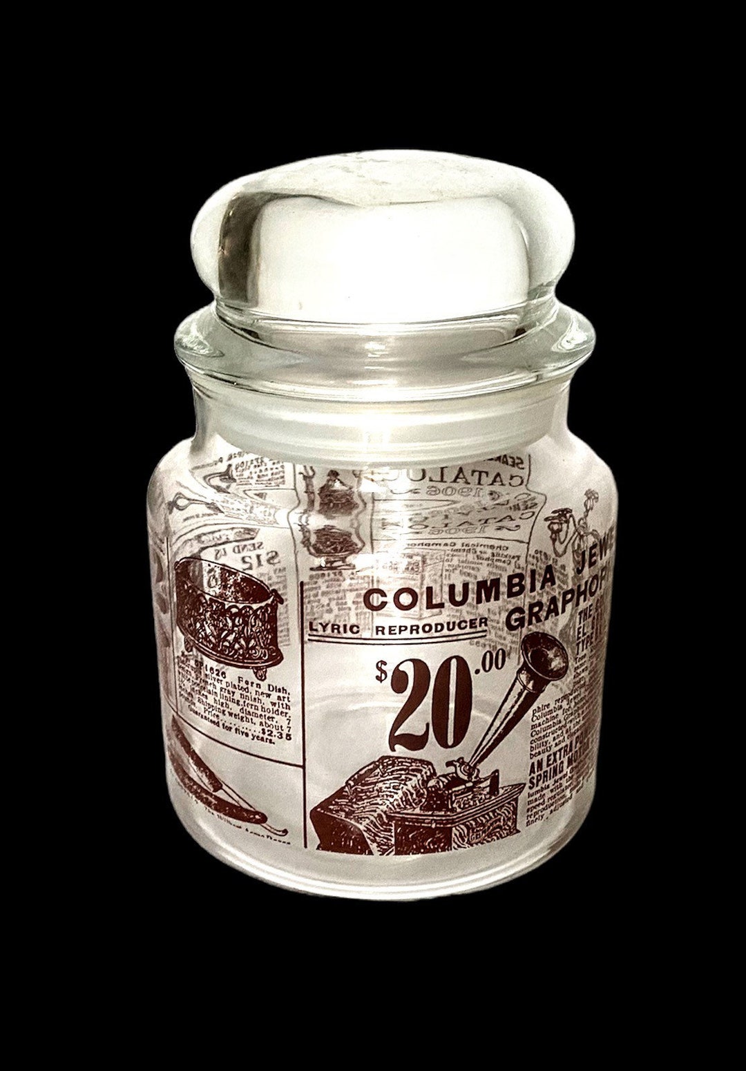 Vintage Bubble Top Canister, Glass Storage Jar, Vintage Candy Jar - Etsy
