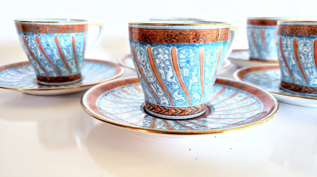 Antique Spode Copeland Demitasse Cups and Saucers Set of 5 - Etsy