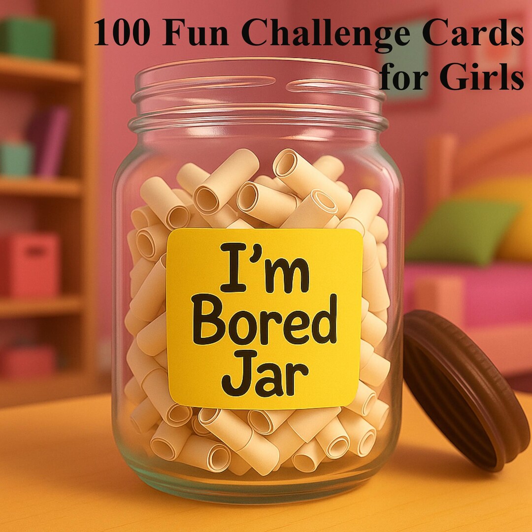 Printable Boredom Jar for Girls – 100 Fun Challenge Cards PDF, Screen ...