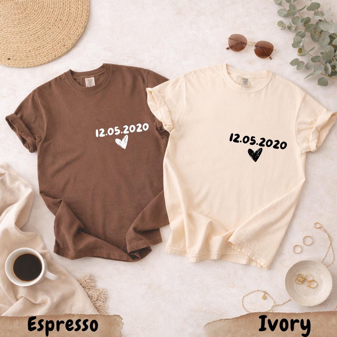 Personalized Date Matching Shirts, Custom Couple T Shirts With ...