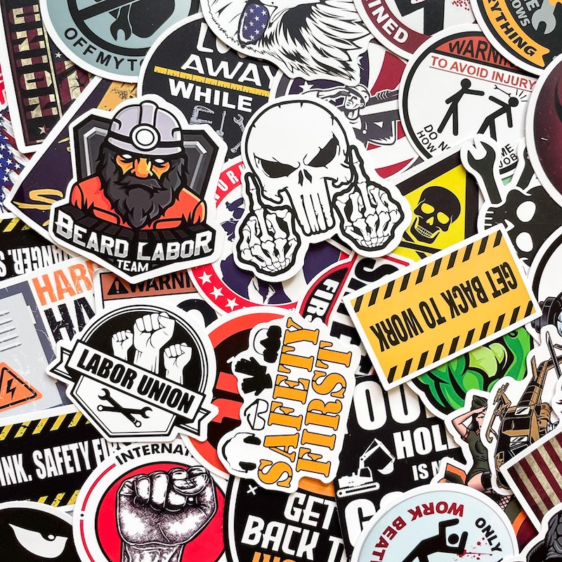Safety Hat Stickers Funny - Etsy