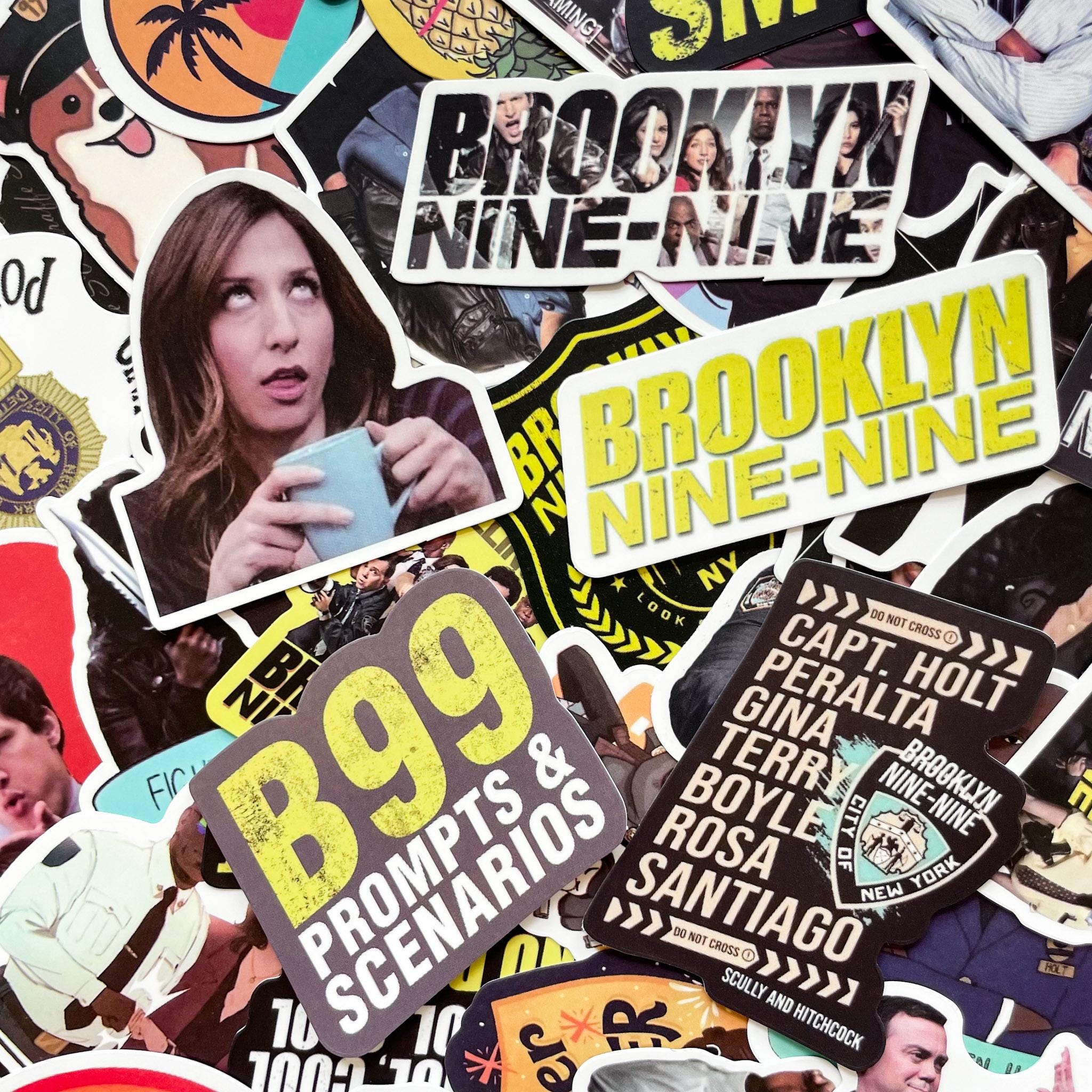 Pack of 50 Brooklyn 99 Stickers, Funny Character Stickers, Hilarious TV ...