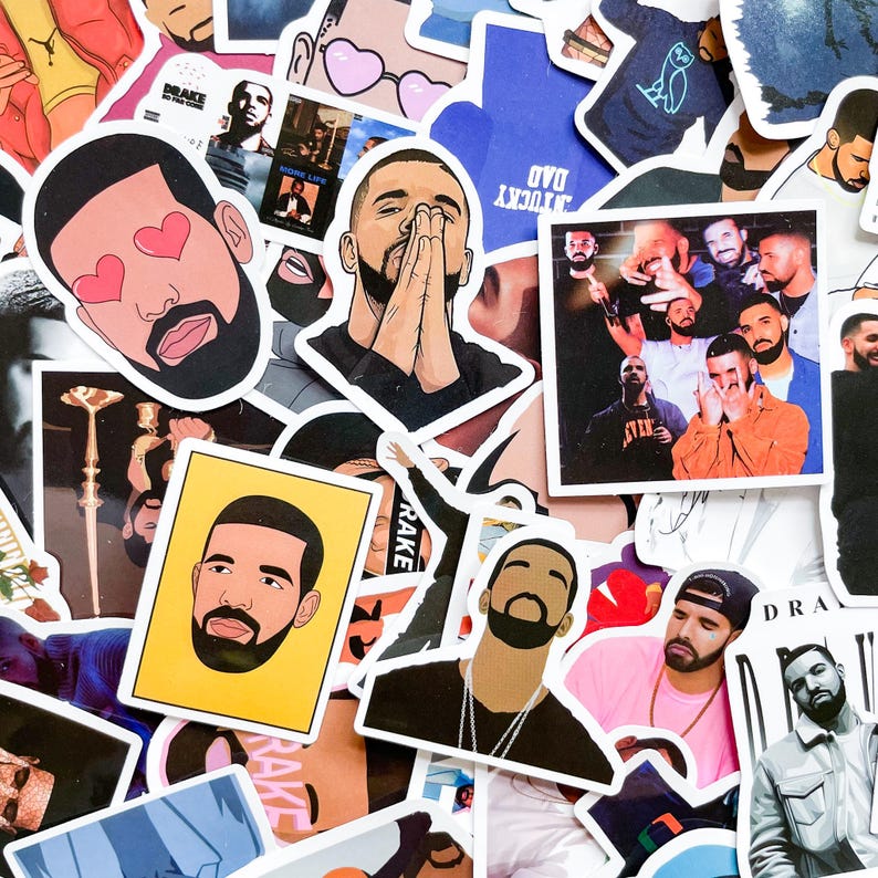 Pack of 50 Rap Legend Drake Stickers, Hip-hop Aesthetic Stickers ...